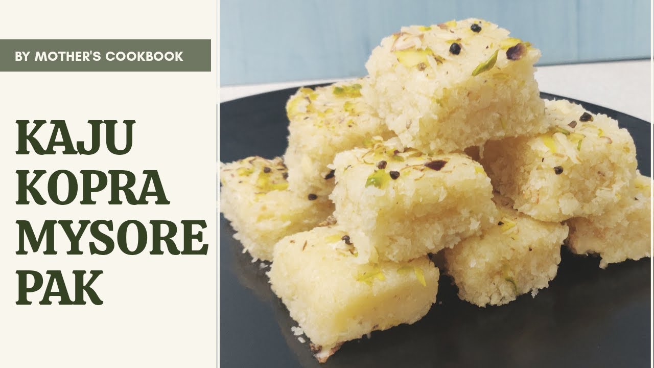 Instant Kaju Kopra Mysore Pak/ Simple & Quick Sweet Dish - YouTube