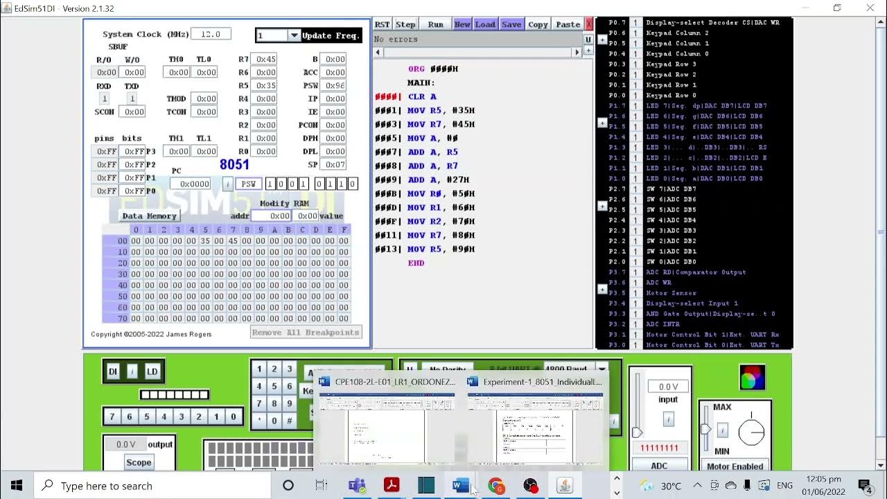 Experiment 1: Familiarization with the EdSim51 Simulator and the 8051 Instruction Set - YouTube