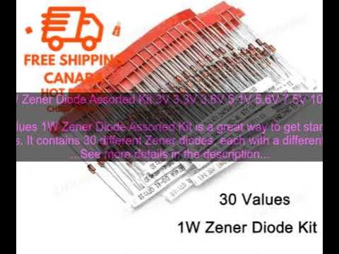 1005002997520084 30 Values 1W Zener Diode Assorted Kit 3V 3 3V 3 6V 5 1V 5 6V 7 5V 10V - YouTube