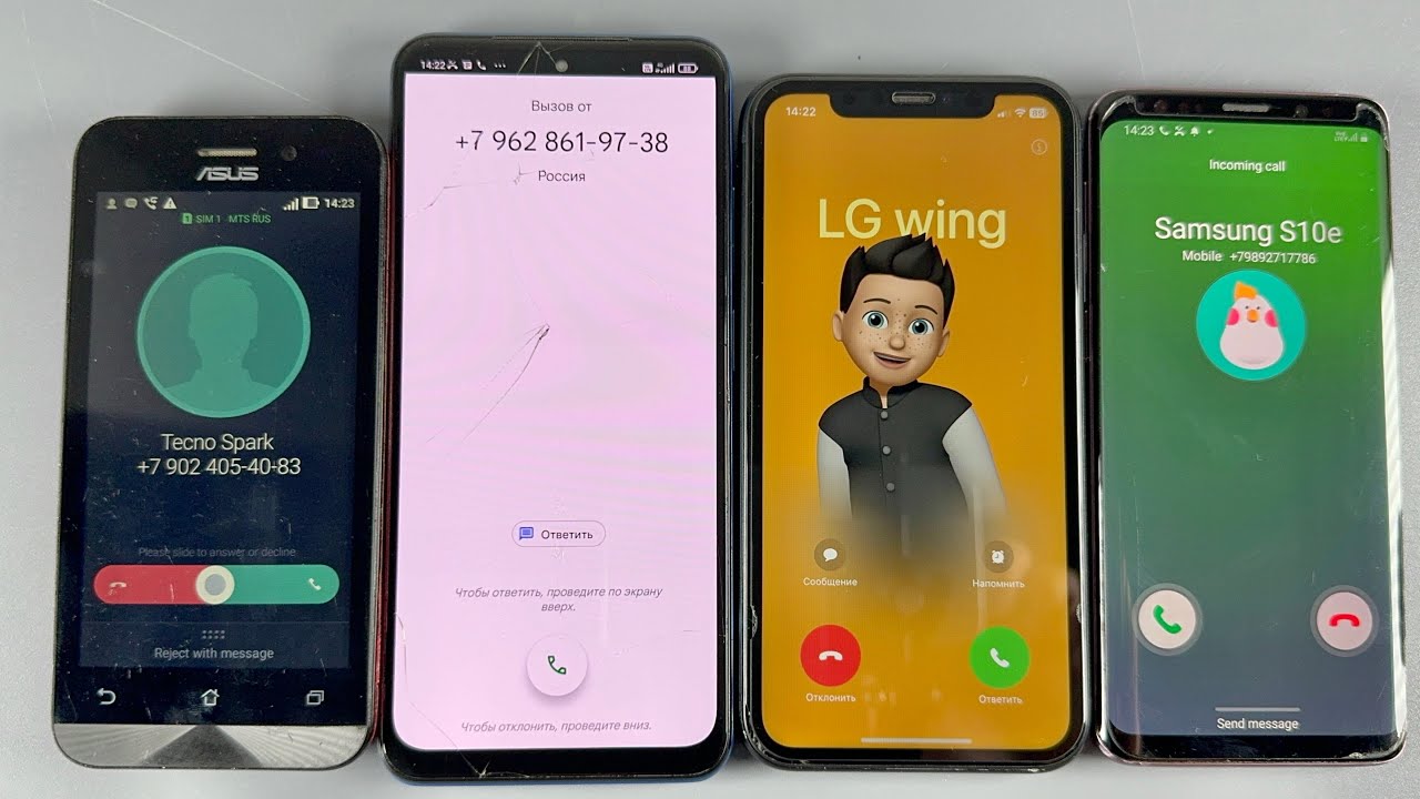 Incoming Call Asus ROX + IPhone XR + Samsung Galaxy S9 + Redmi A3 ...
