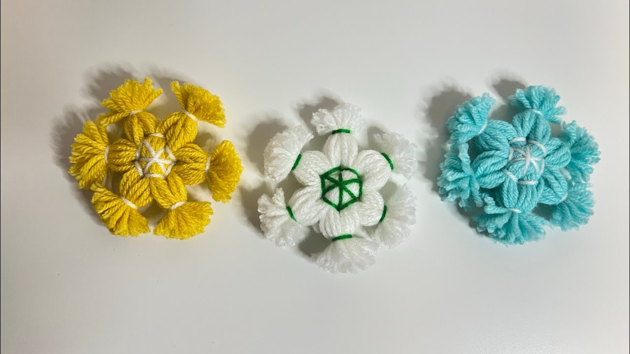 DIY Snowflakes using yarn/wool 🧶 ️🌼 | DIY Adventure - YouTube