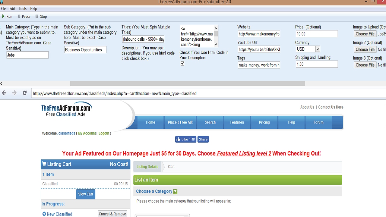 The Free Ad Forum Pro Submitter Quick Start Guide - YouTube