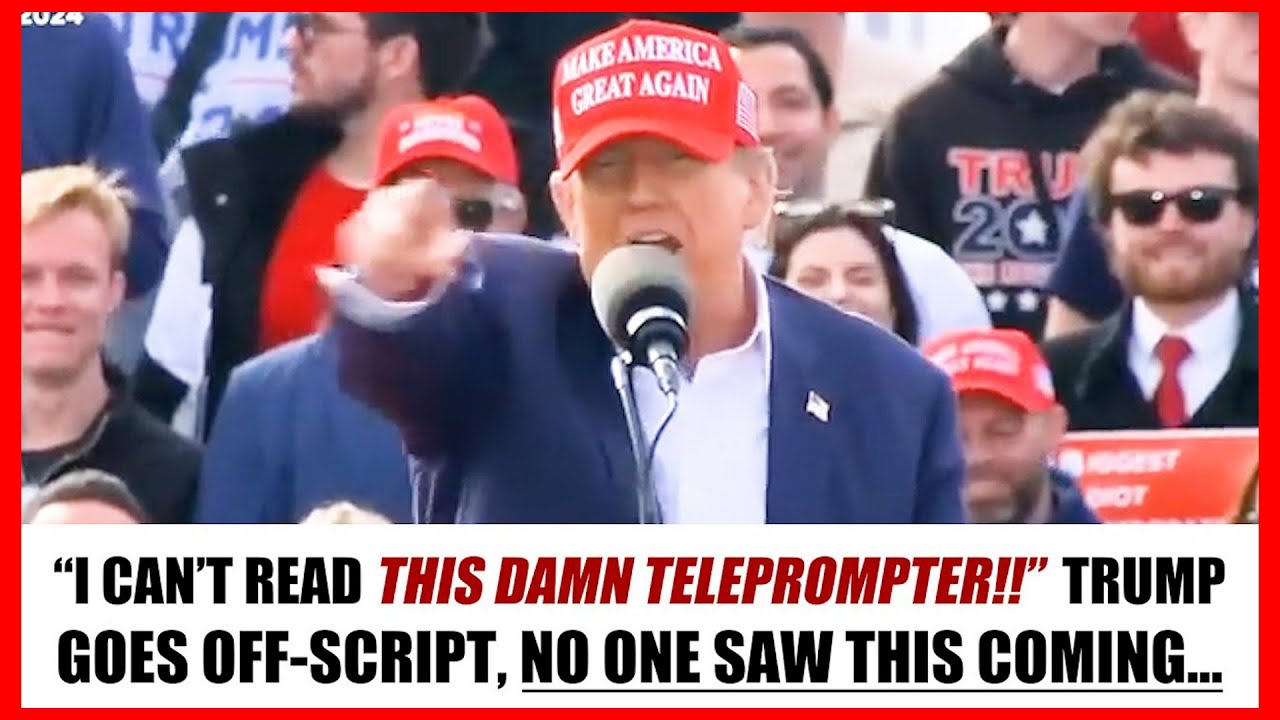 Trump goes totally OFF SCRIPT: "I can't read the DAMN teleprompter ...