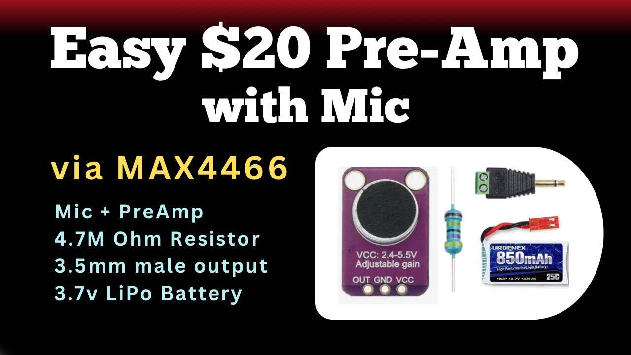 Easy/small mic preamp system ~$20 (Max4466 -Adafruit for costume ...