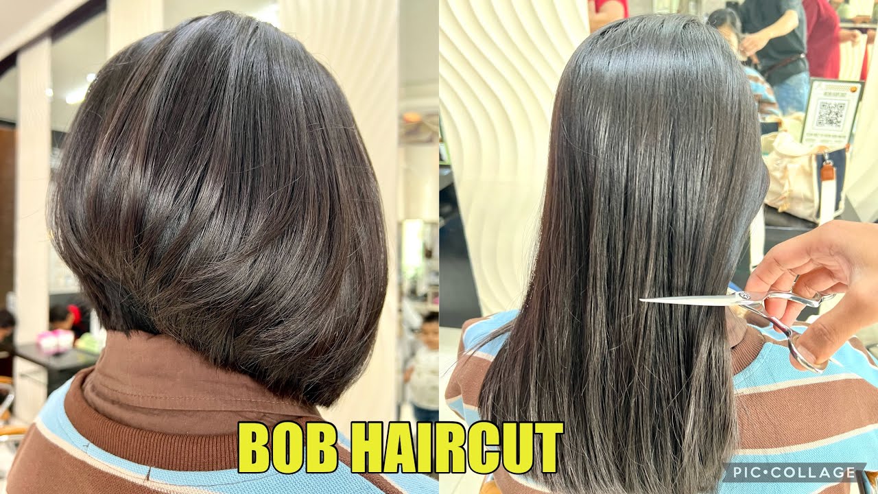 BOB HAIRCUT | Hair Transformation | Potong rambut bob pendek | DIY ...