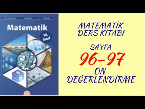 10.SINIF MATEMATİK DERS KİTABI SAYFA 96 97 ÖN DEĞERLENDİRME ✏️ 10.SINIF MATEMATİK MEB YAYINLARI ✏️
