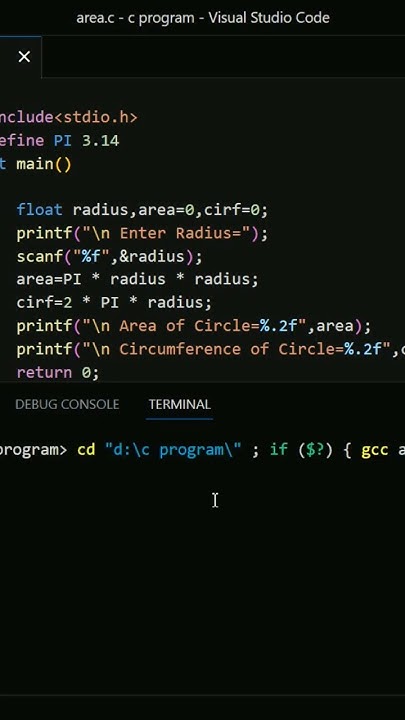 #coding #code Find the area and circumference of circle. - YouTube