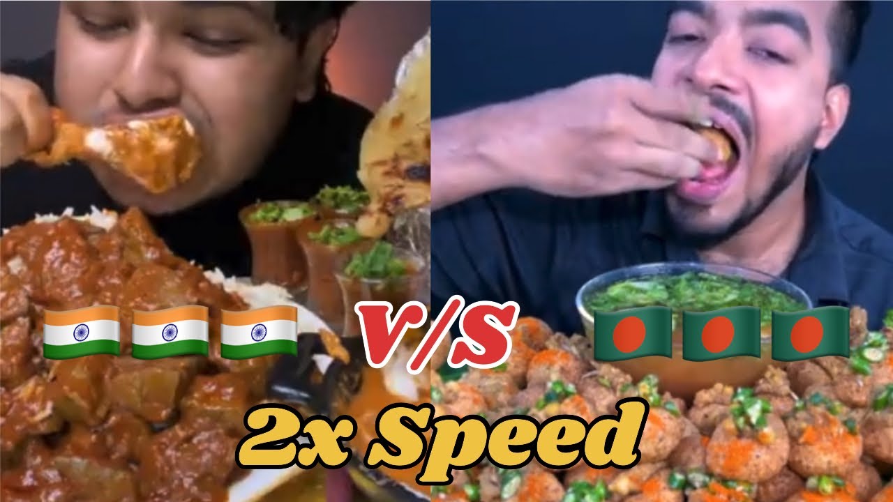 2x Speed!🔥 How Mukbangers Around The COUNTRIES Eats mutton and fuchka ...