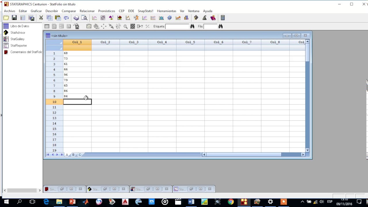 Ejercicios en StatGraphics - YouTube