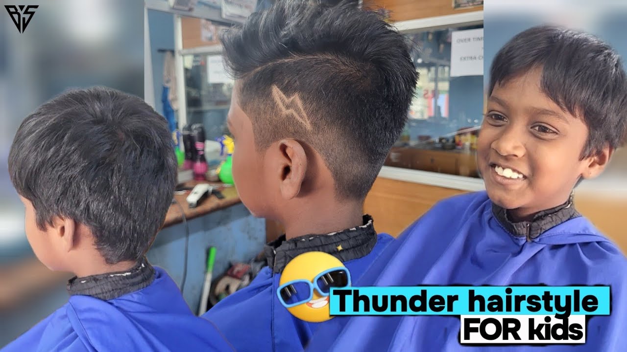 thunder #hairstyle for kids | #kids new haircut |#haircuttutorial # ...
