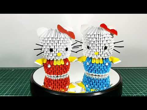 Tutorial 3D Origami: Hello Kitty - YouTube