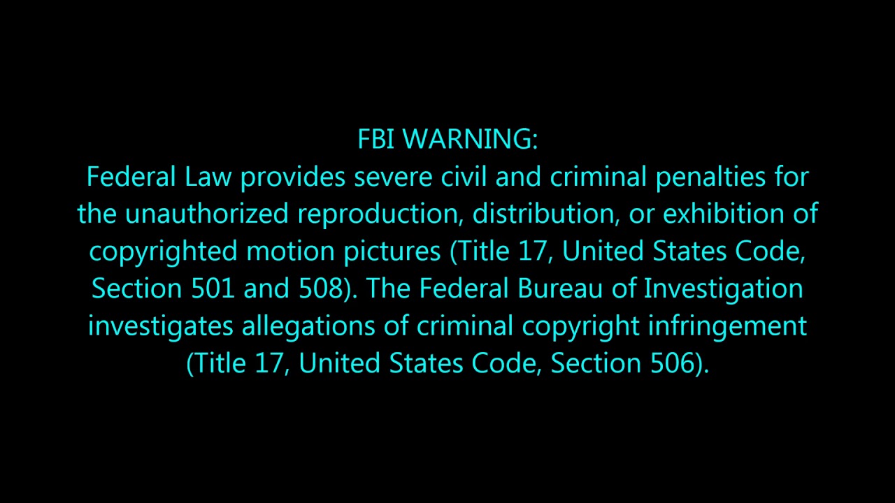 FBI Warning Text Blue - YouTube