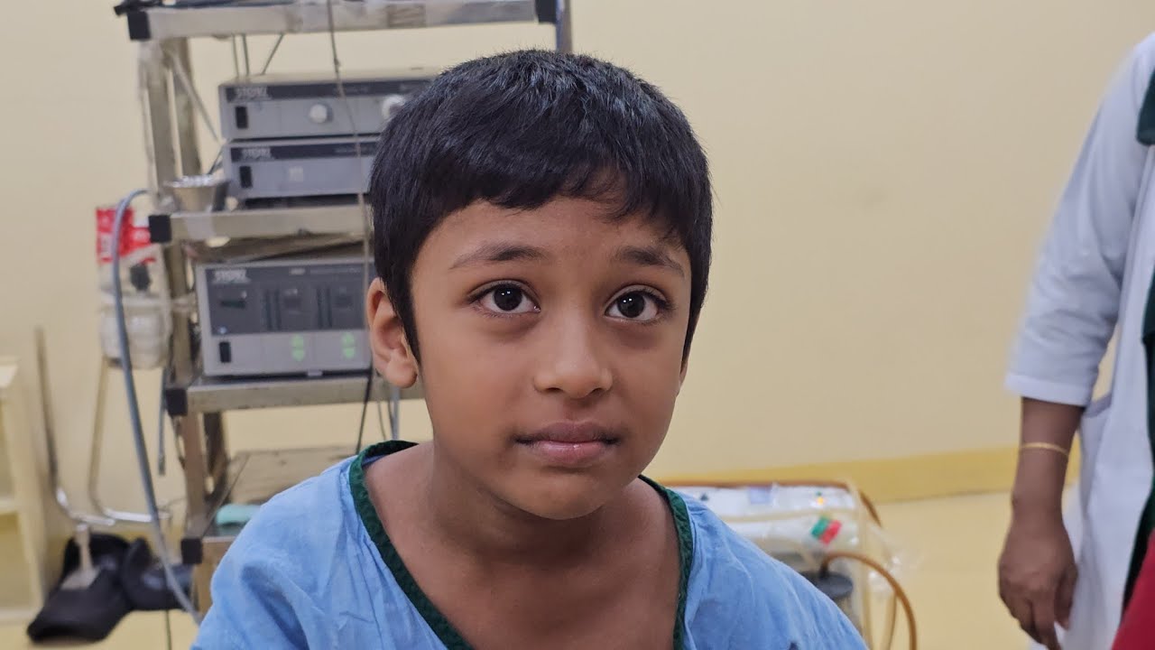 Innocent boy going under general anesthesia for adenotonsillectomy ...