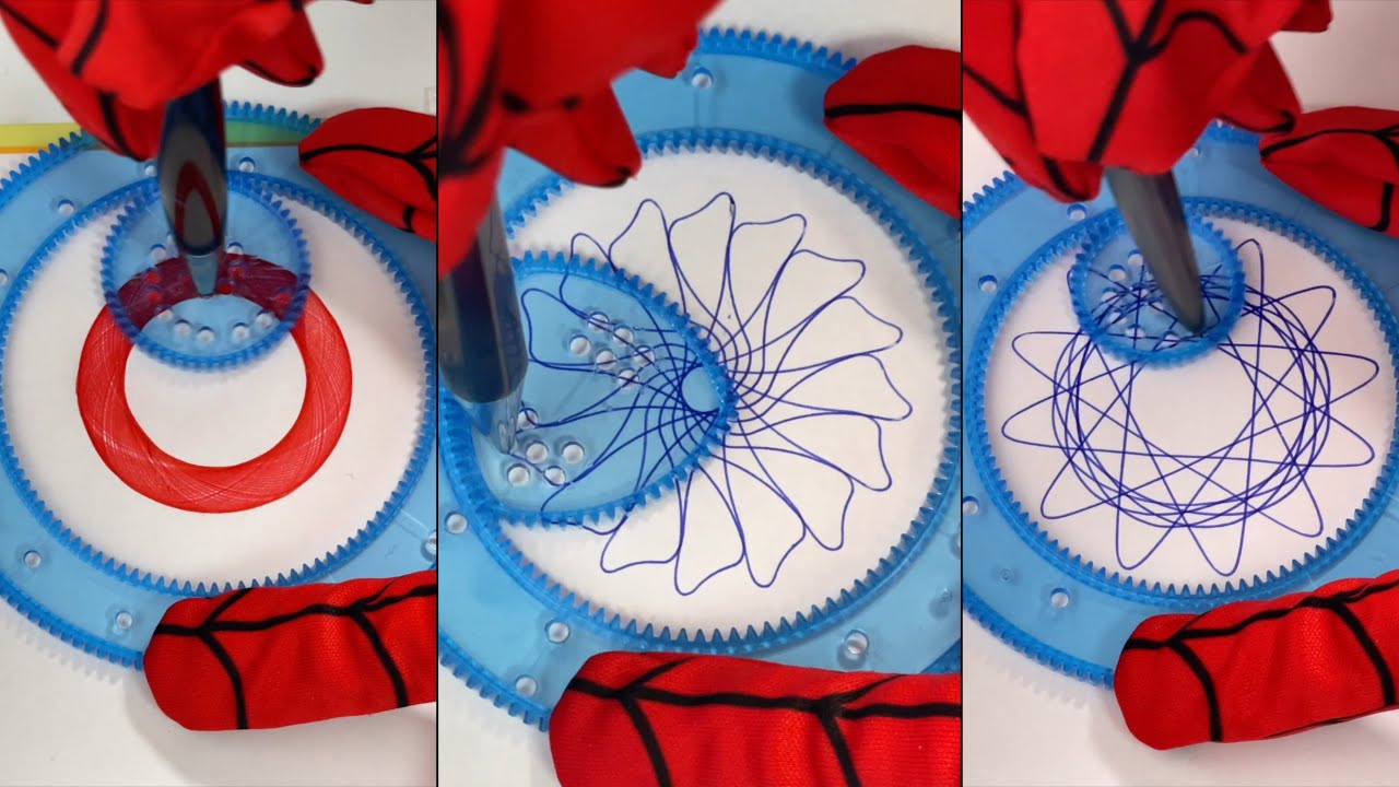 #13 Spider-Man × spirograph ASMR video スパイログラフ スピログラフ - YouTube