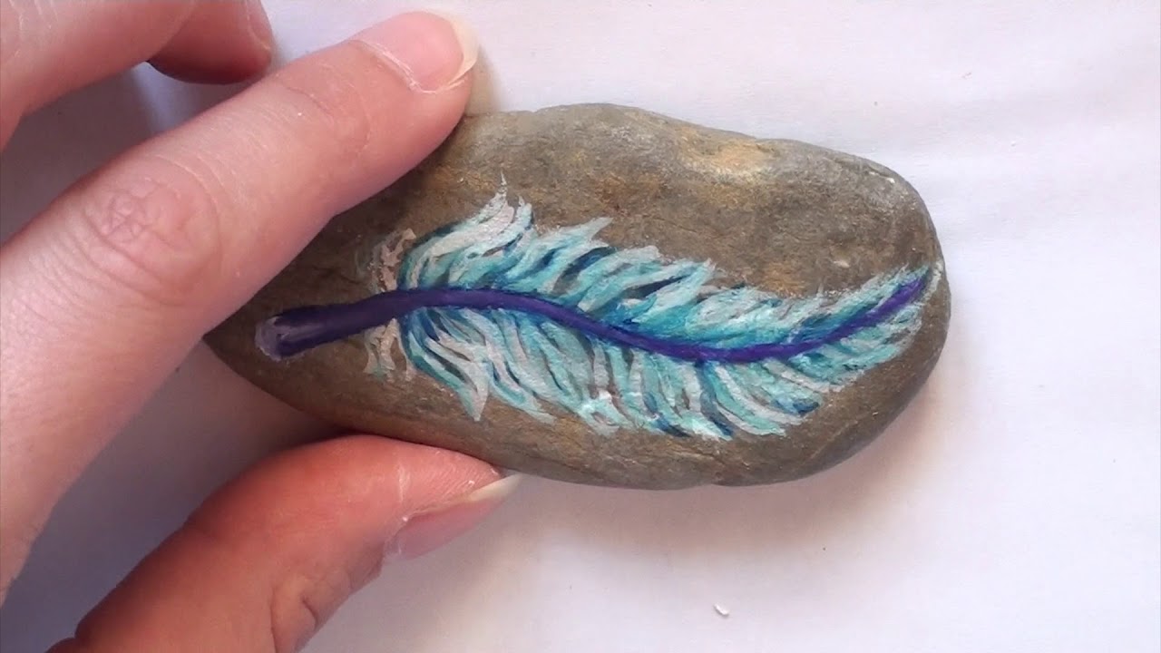 Let it go Feather - Rock painting - YouTube