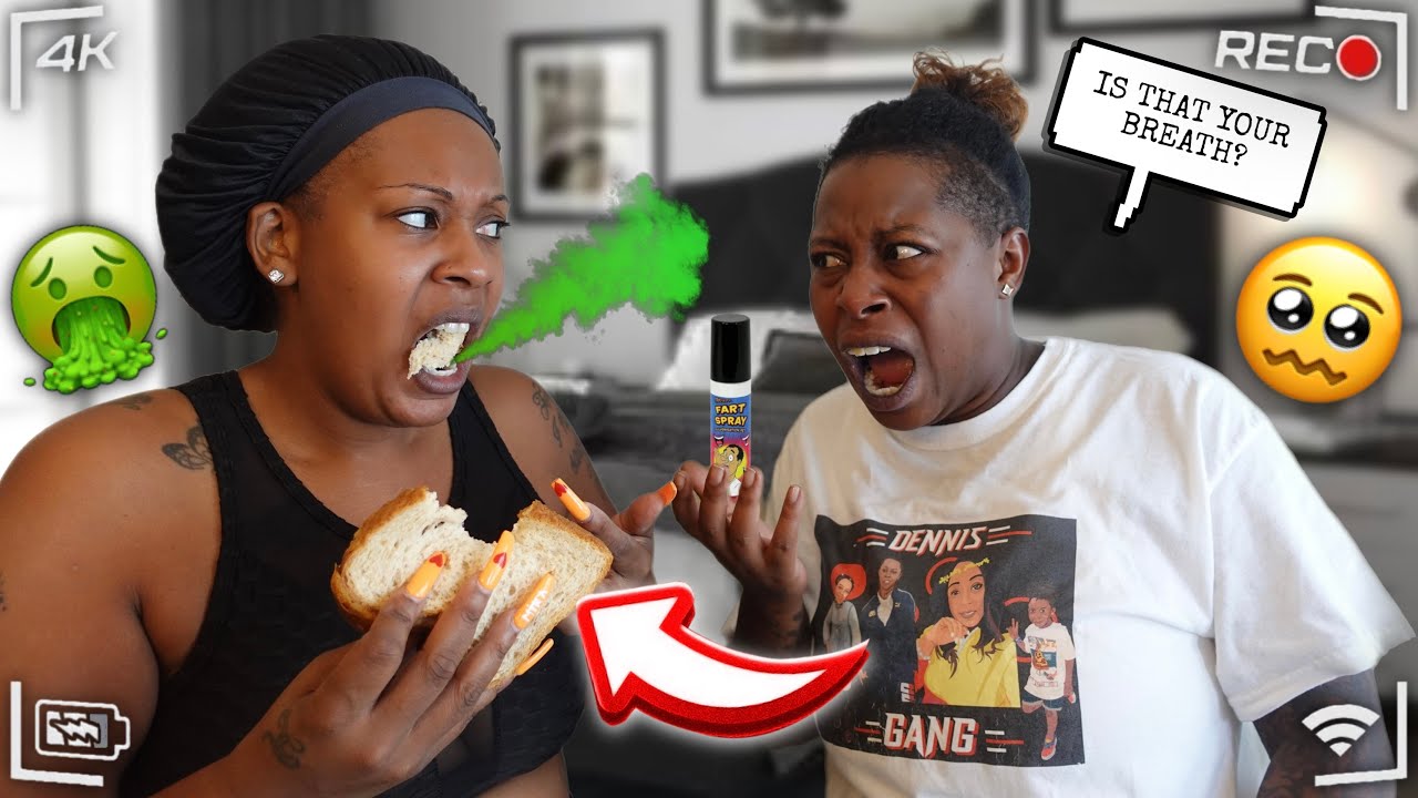 SPRAYING FART SPRAY ON MY WIFE PB&J SANDWICH TO SEE HER REACTION ...