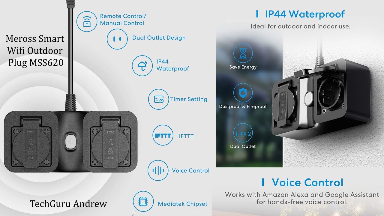 Meross Smart Wifi Outdoor Plug MSS620 REVIEW - YouTube