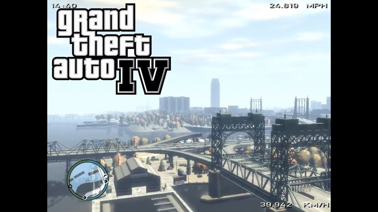 GRAND THEFT AUTO 4 EAST BOROUGH BRIDGE VIEW FROM TOP. - YouTube