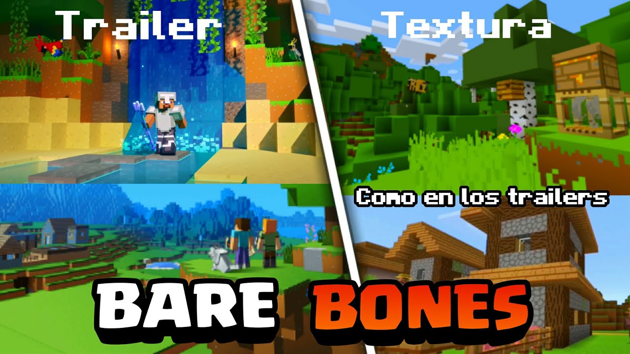 Bare Bones texture pack para Minecraft pe 1.20 / Texturas para ...