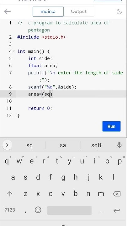c program to calculate area of pentagon #cprogramming #codingguru #youtubeshorts #shorts 😎 - YouTube