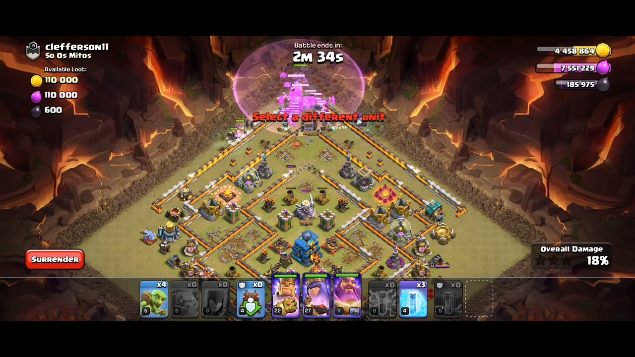 Destroying my th12 enemy base using rush th11 zap witch strategy - YouTube