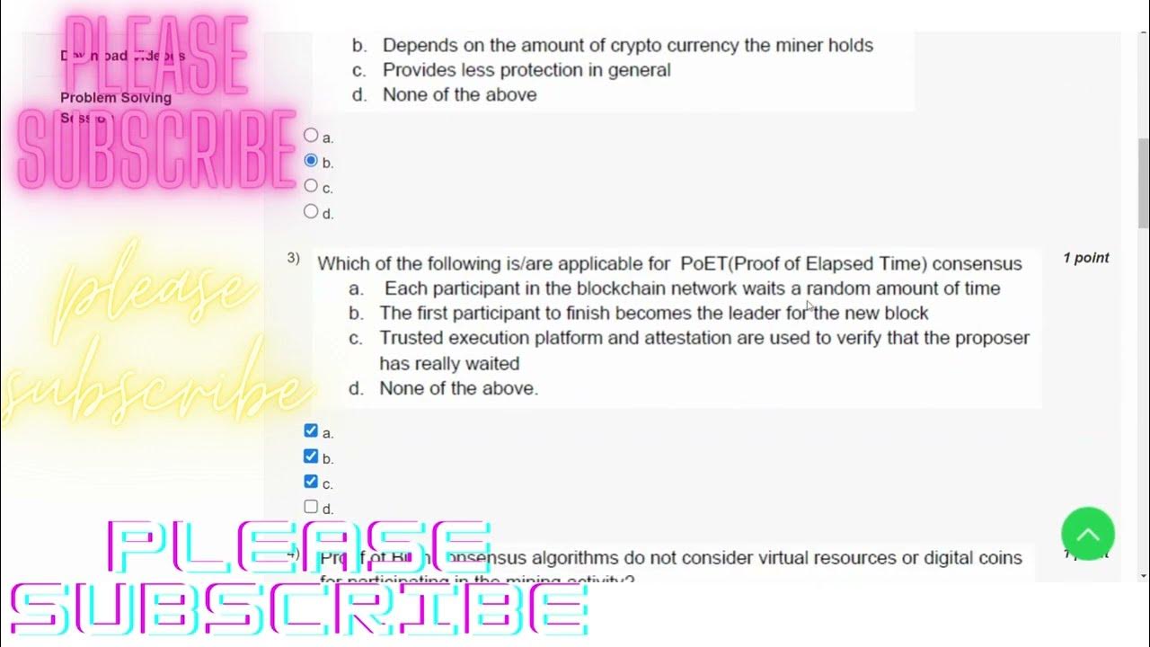 Blockchain and its Applications Week 5 Assignment 5 Answer Nptel Solution Quiz #assignment # ...
