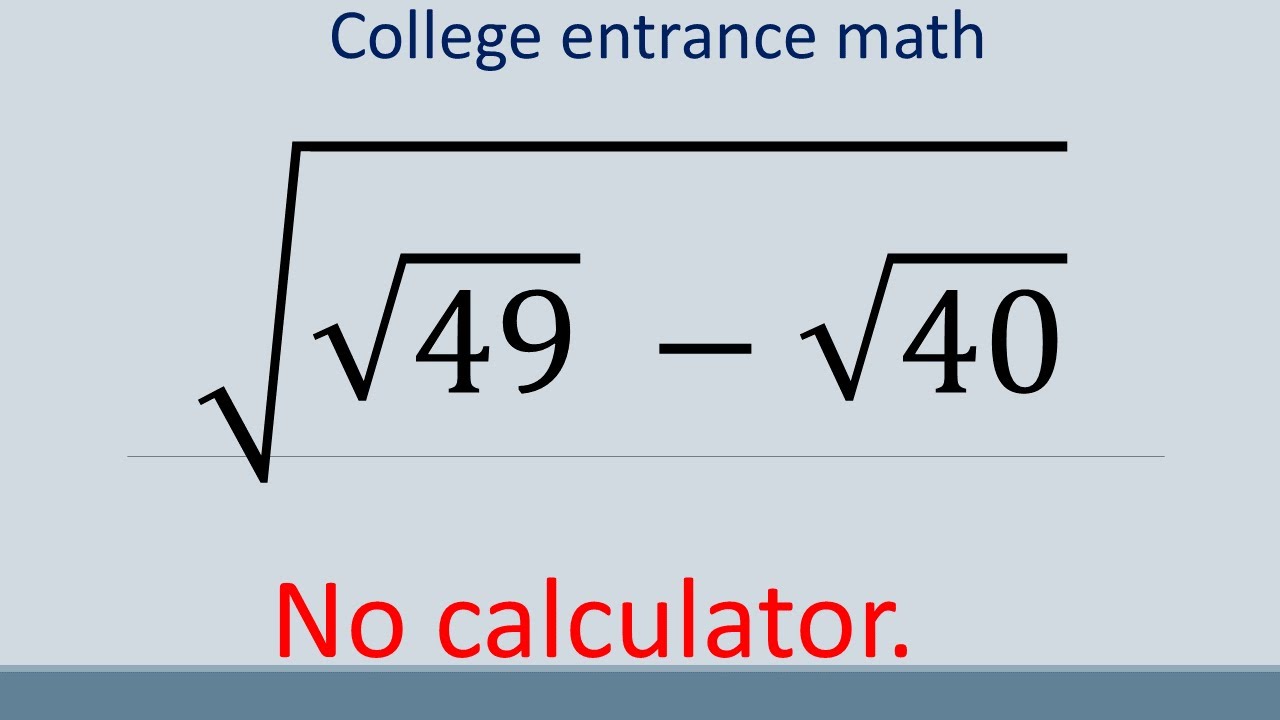 how-to-solve-radicals-without-calculator-youtube