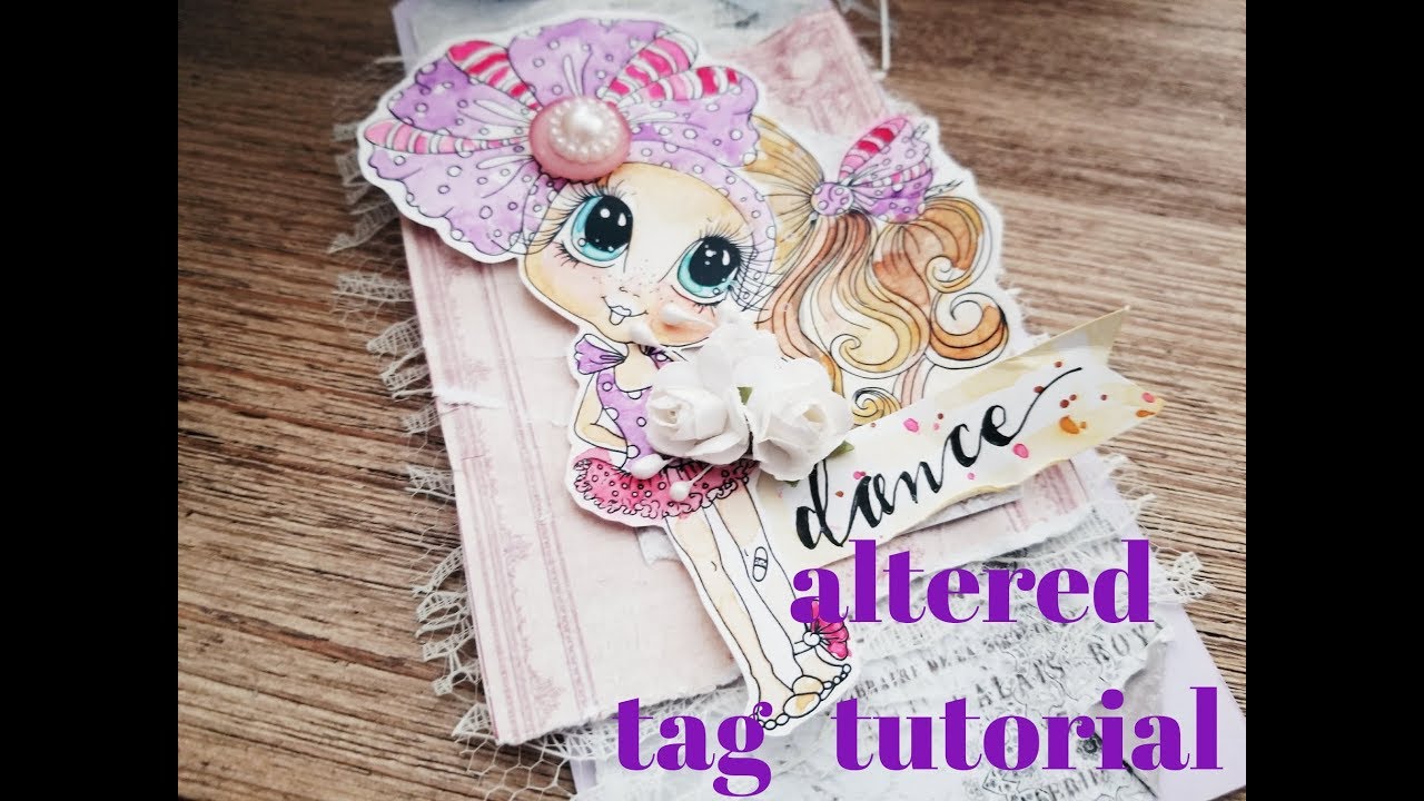 altered tag TUTORIAL!! Bestie's Design Team HOW TO DIGI STAMPS 💖 - YouTube
