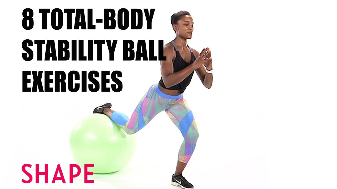 8 Total-Body Stability Ball Exercises | SHAPE - YouTube