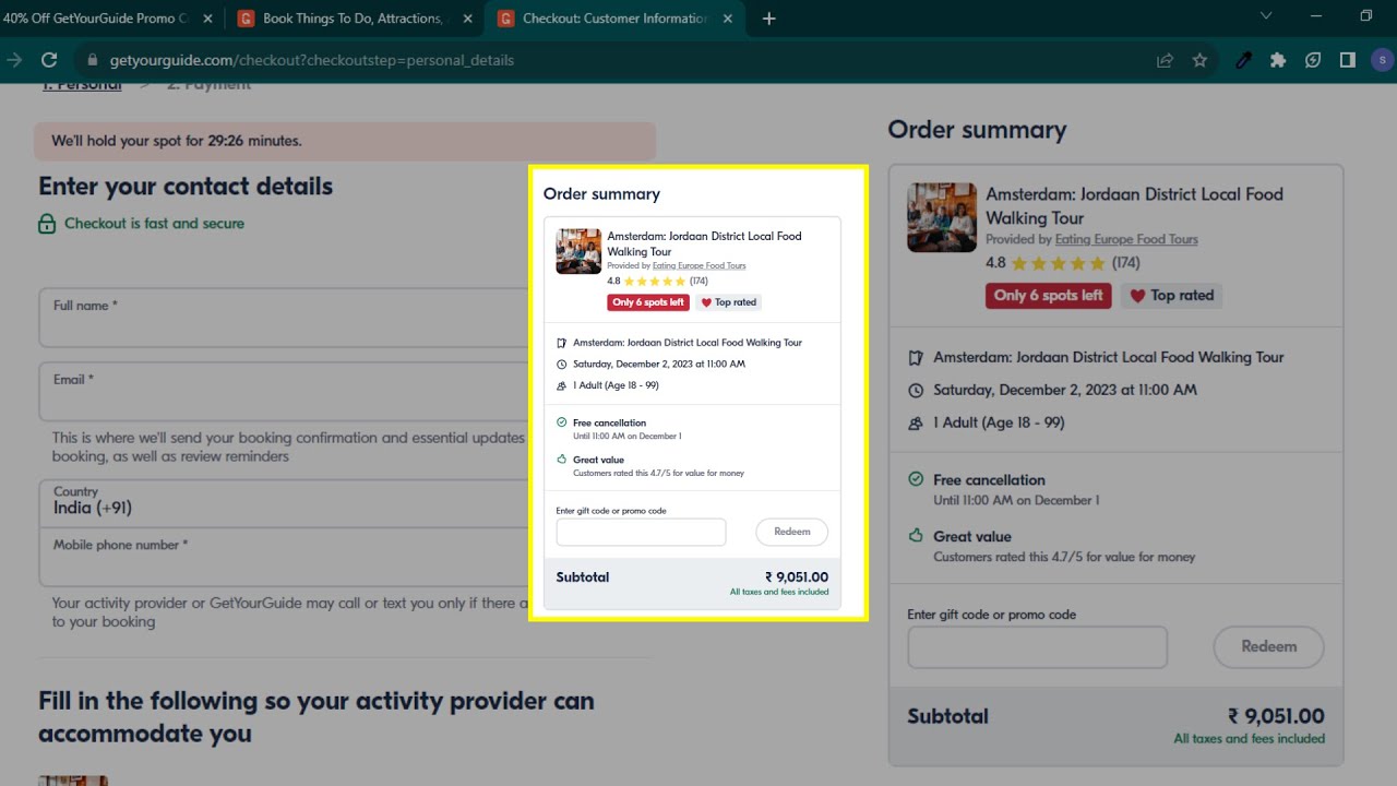 How to apply GetYourGuide code - YouTube