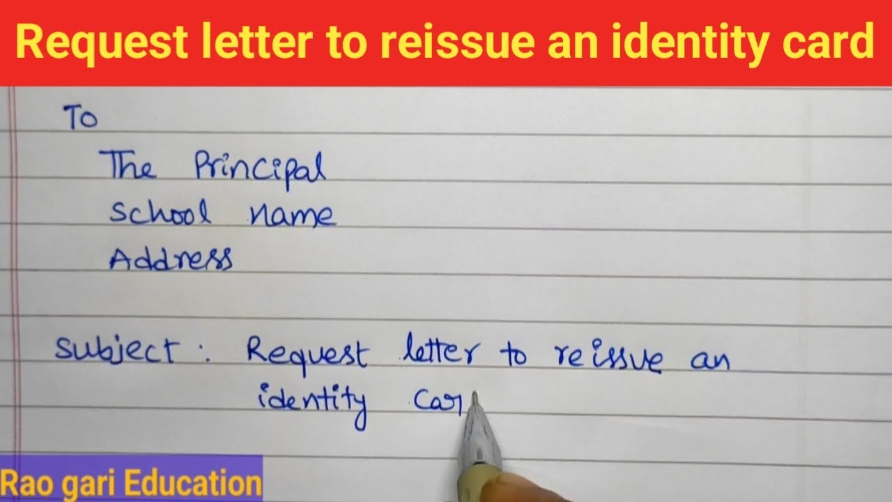 Application for Reissue identity card/Request letter to reissue an ...