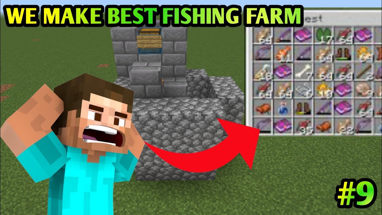 We Make A Bast Fishing Farm In Minecraft PE | How To Make A Bast ...