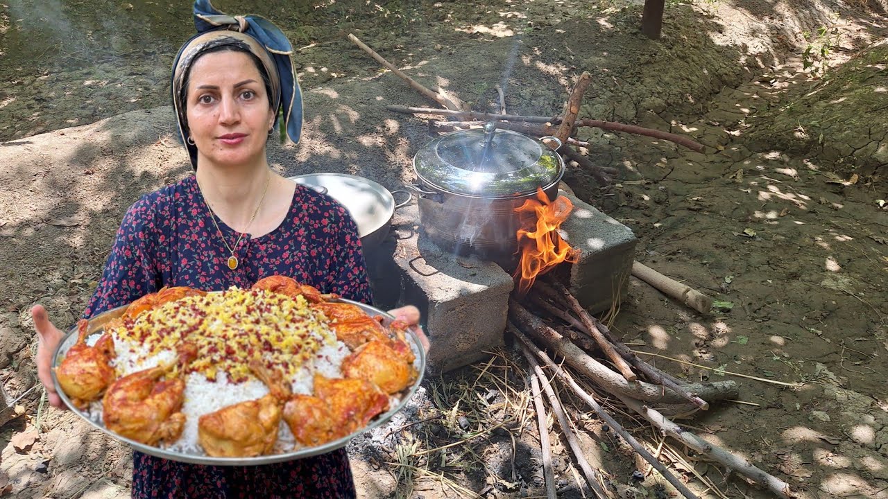 Cooking full-fledged chicken in the style of a restaurant in the ...