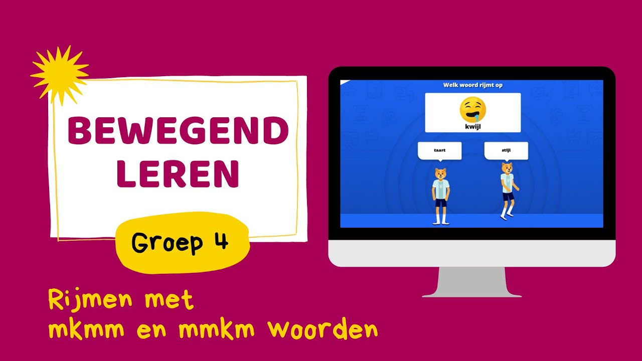 Rijmen met woorden mkmm en mmkm - groep 4 - bewegend leren - YouTube