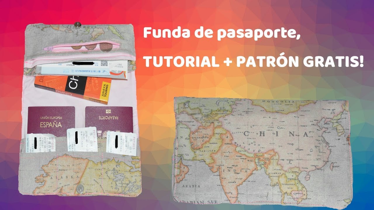 Cose una funda para pasaporte, tutorial + patrón gratis! - YouTube