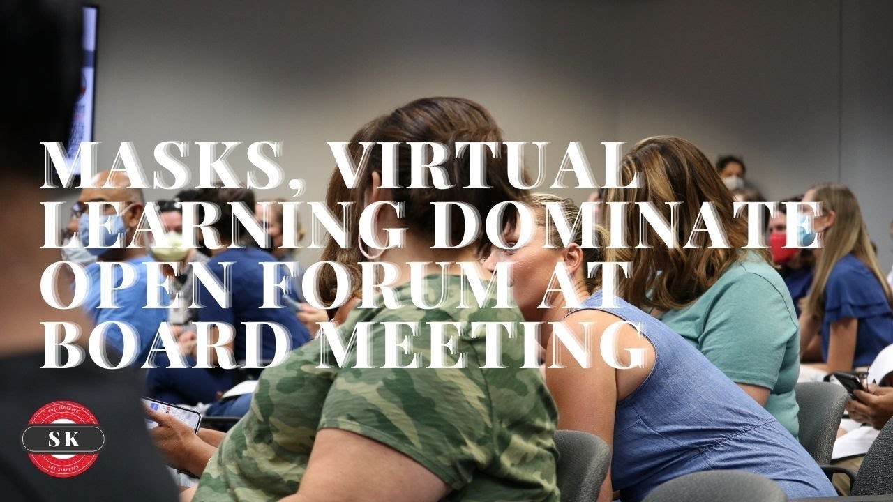 Masks, virtual learning dominate open forum at board meeting - YouTube