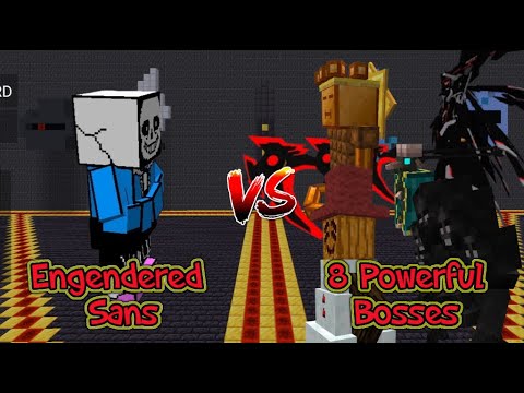 Sans vs 8 Powerful Bosses All At Once | Java Mob Battle @rayxx0907 - YouTube