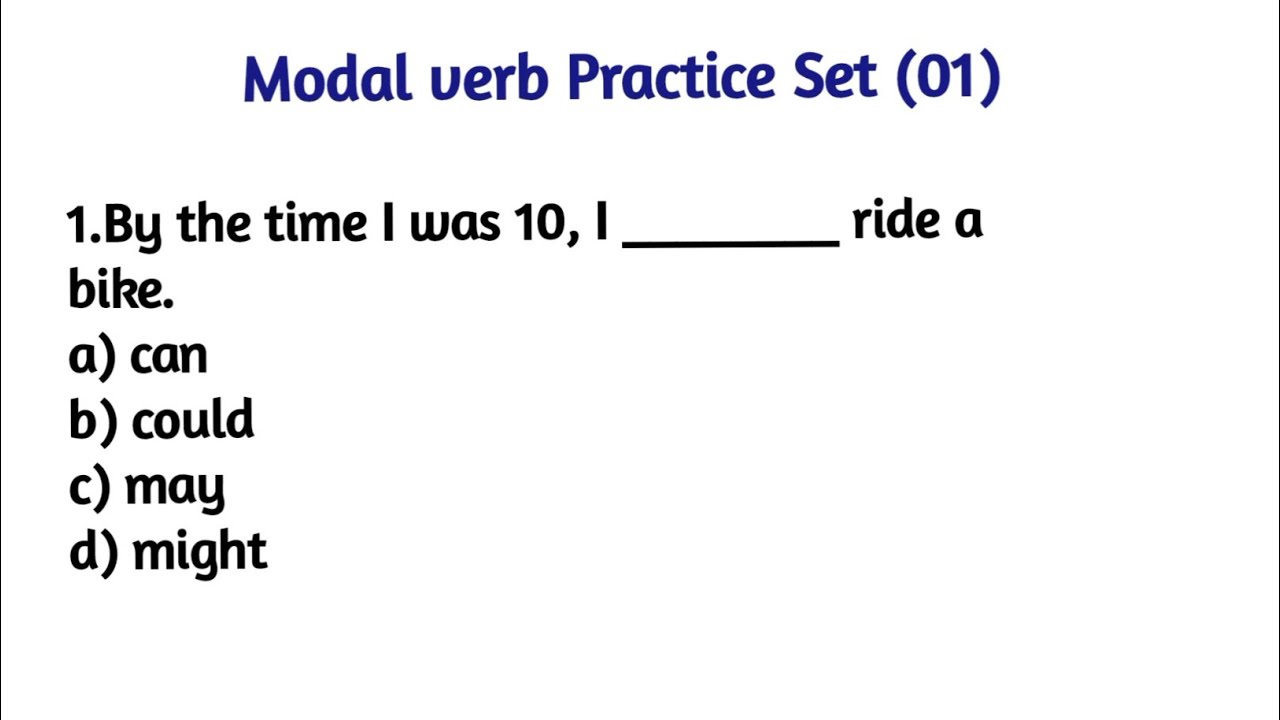 Learn Modal Verbs with Practice Sets - YouTube