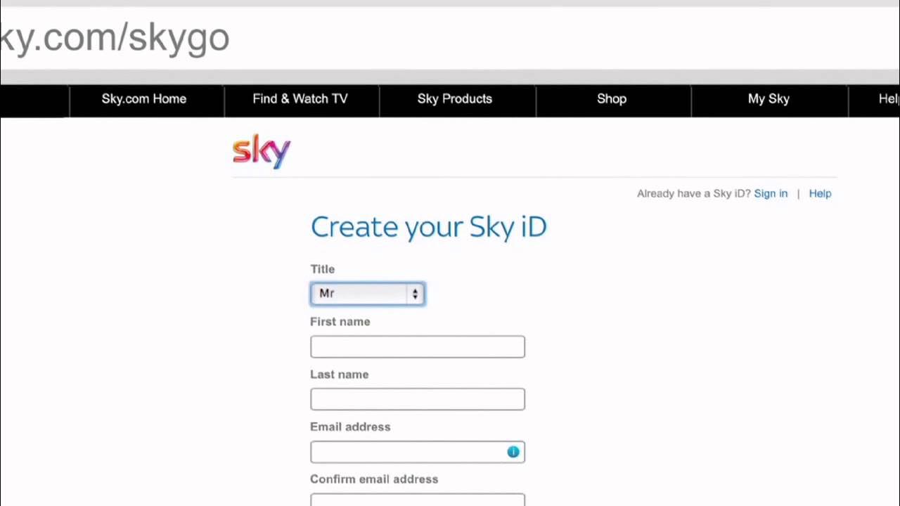 Sky Go Registration SKY COM final - YouTube