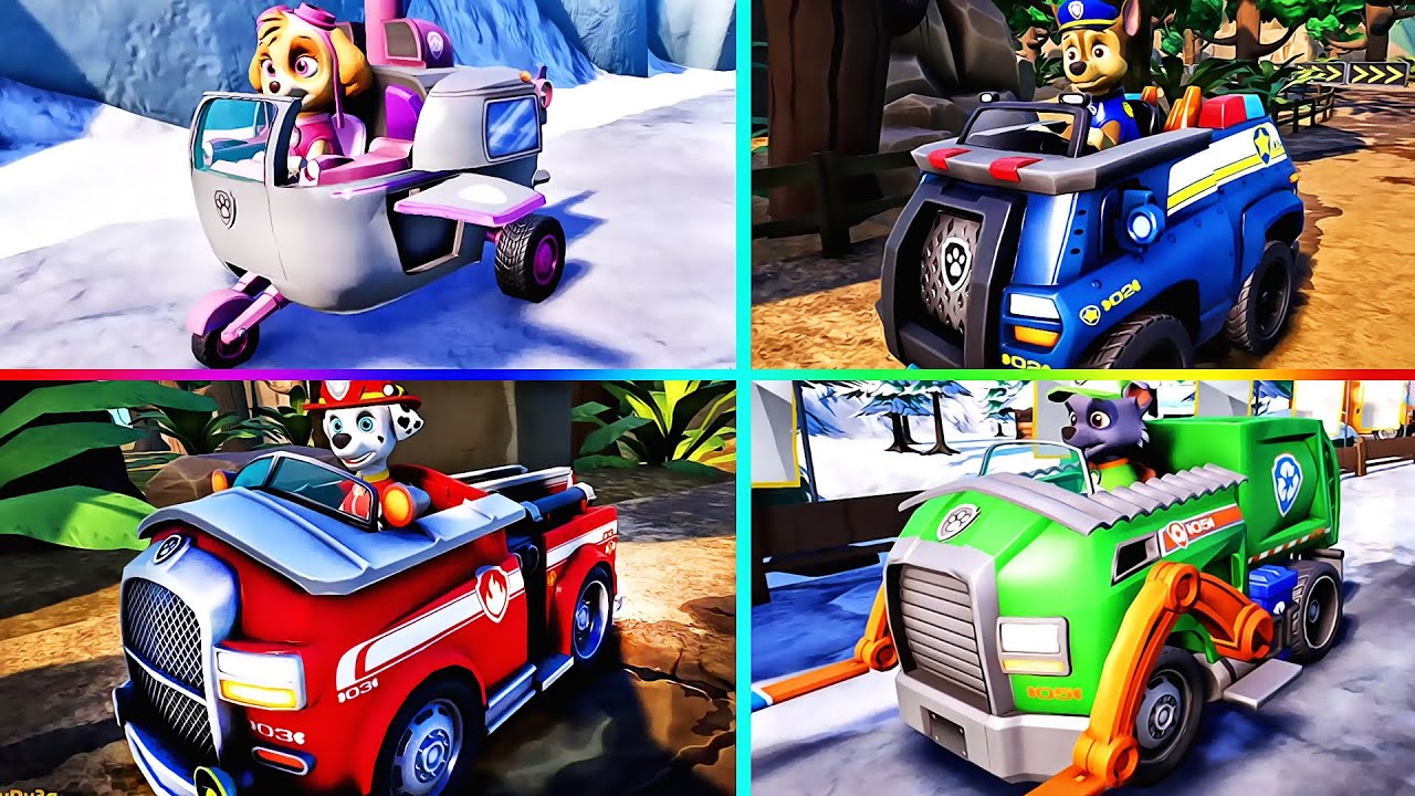 PAW Patrol: Grand Prix - all paws cars - YouTube