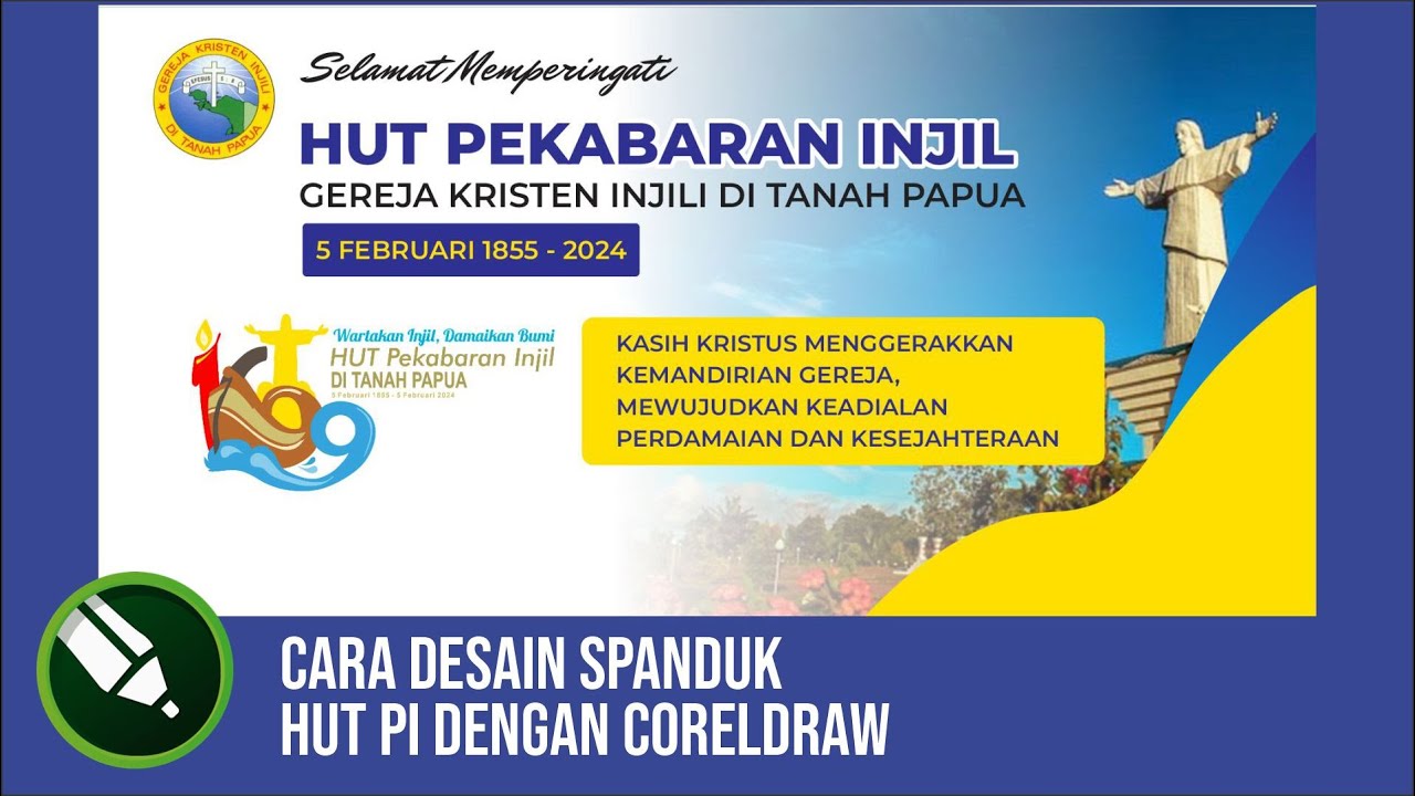 Desain Banner HUT Pekabaran Injil di Tanah Papua | CorelDraw - YouTube