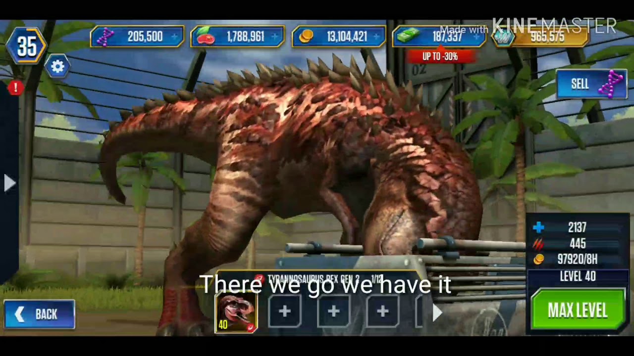 Unlocking the T.Rex Gen 2| Jurassic World The Game - YouTube