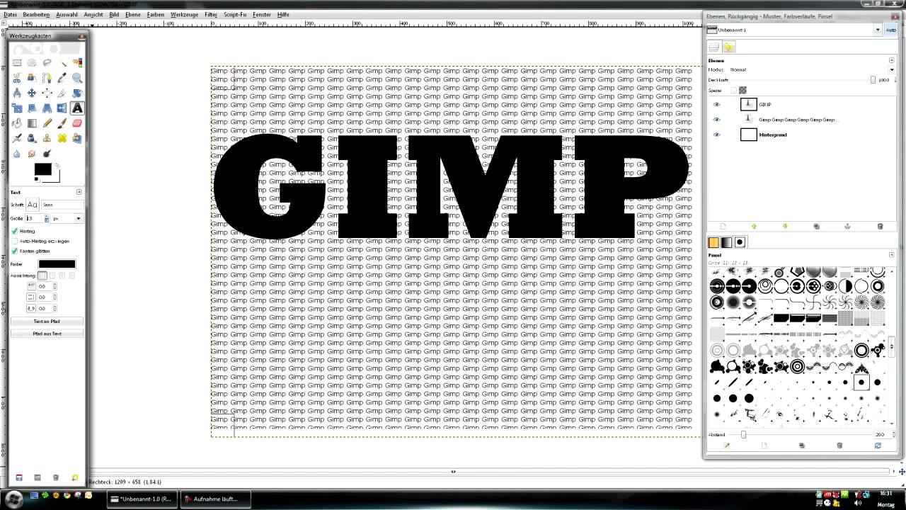 Gimp Tutorial Typography Effect (Text) 2 German Deutsch - YouTube