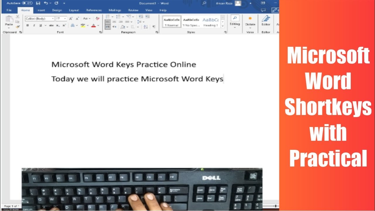 Microsoft Word Shortkeys with Practical | MS Word Shortkeys - YouTube