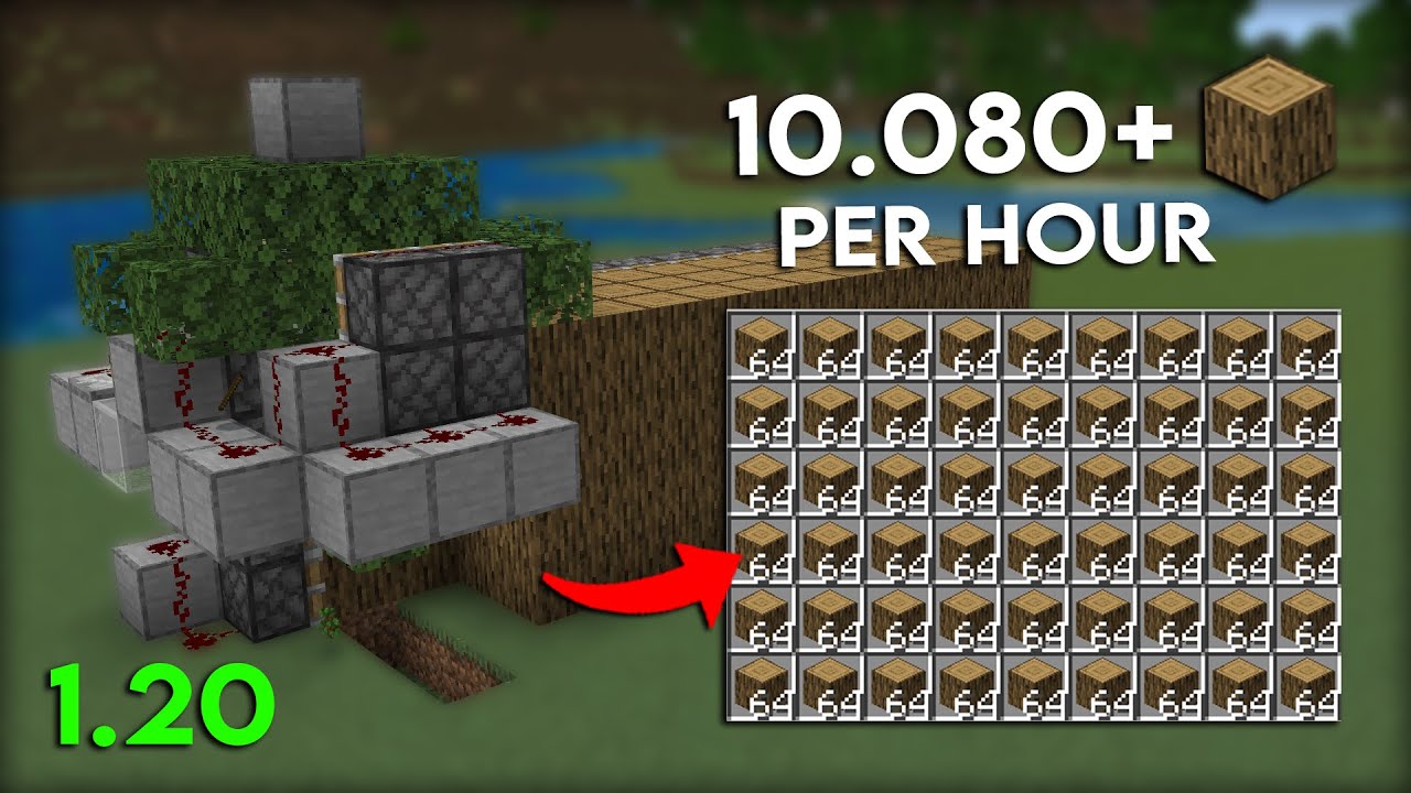 BEST 1.20 TREE FARM TUTORIAL for Minecraft Bedrock (MCPE/Xbox/PS4 ...