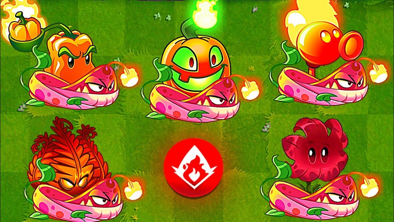 5 Plants Fire + Vine Battles - Which Plants Will Win? - PvZ2 Plants vs ...