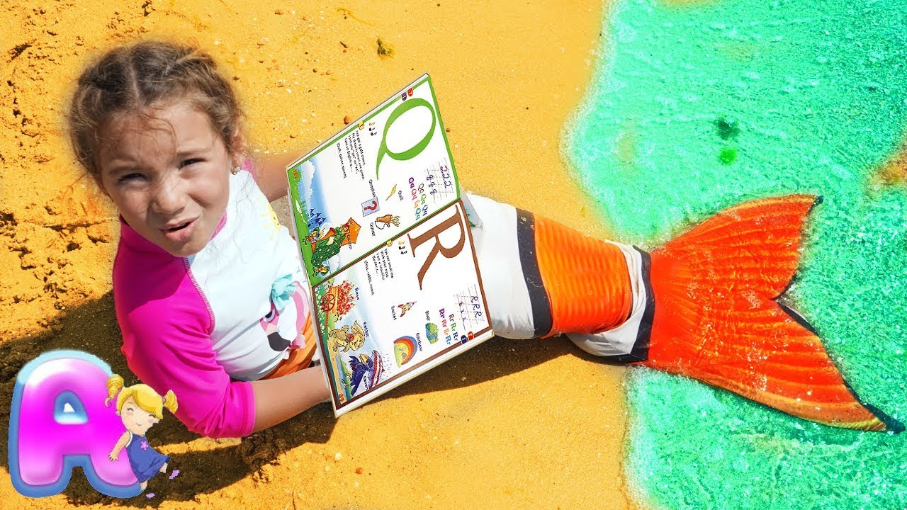 Marmaid Anna learn leters ABC and plays at sea by Anna Kids - YouTube