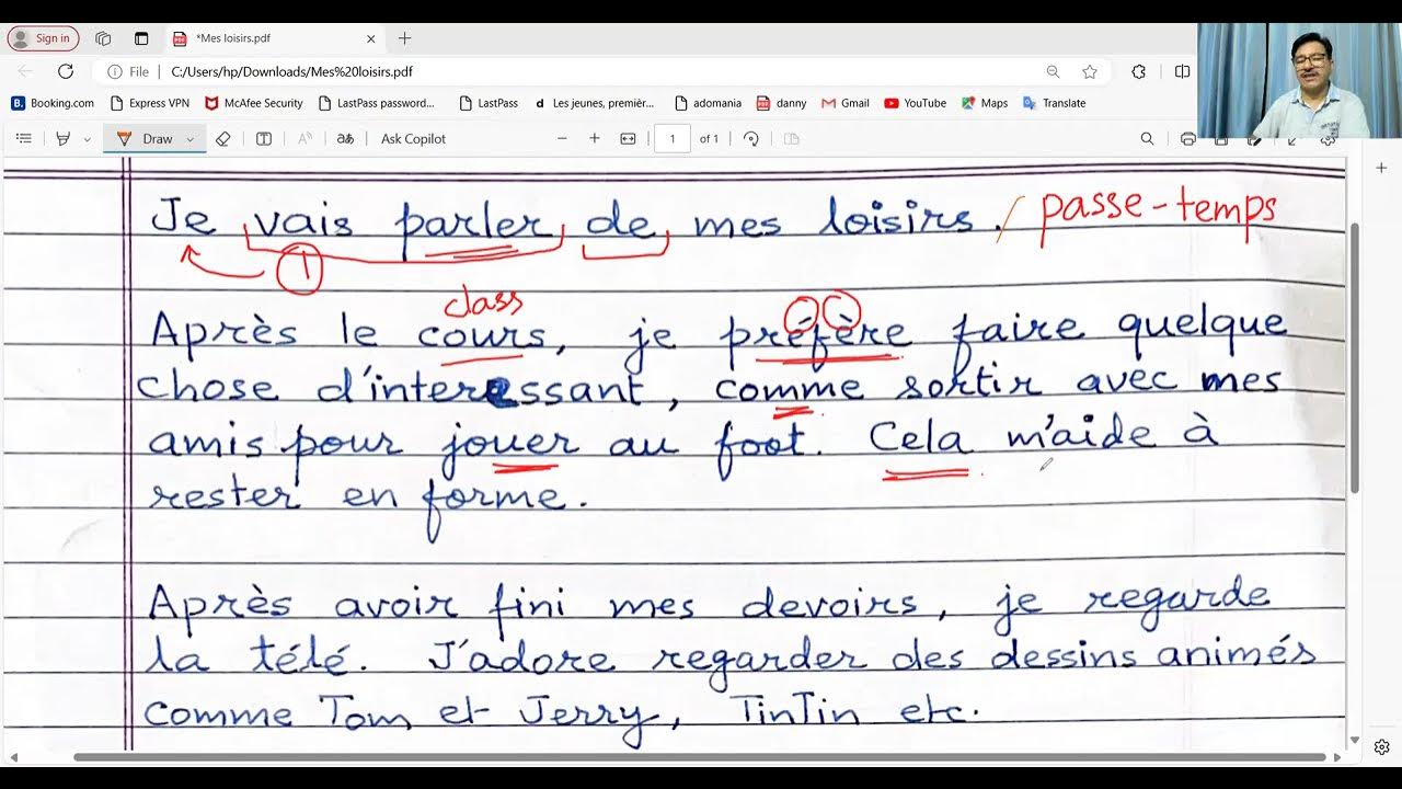 CBSE French Class 10 Chapter 6 Writing or talking about Mes Loisirs ...