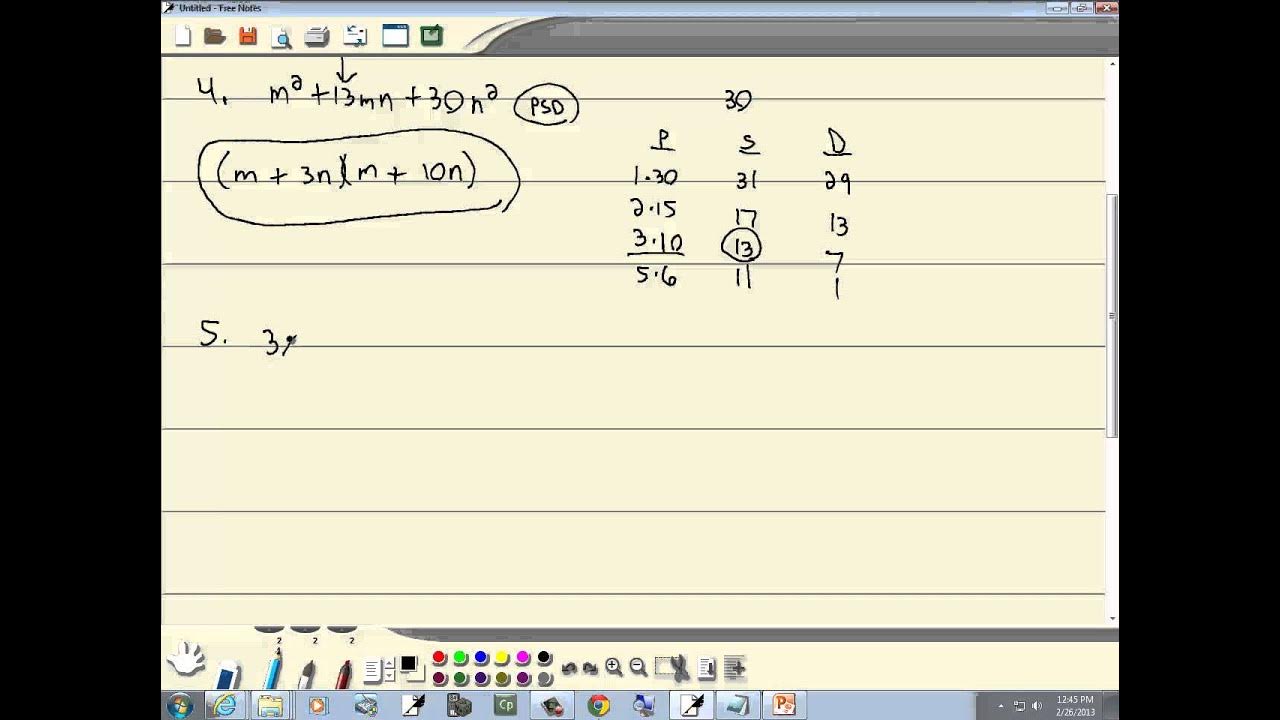 Intermediate Algebra: Factoring Trinomials - YouTube