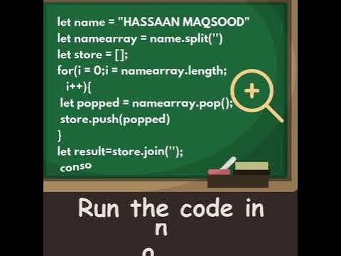 JavaScript reverse string without using any built-in function # ...